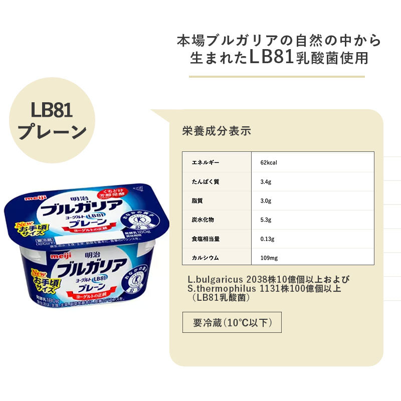 ブルガリアヨーグルトLB81 ≪プレーン≫ 180g×12個 セット【本州送料無料】明治 meiji まとめ買い 乳酸菌 – 明治ミルクおとどけネット